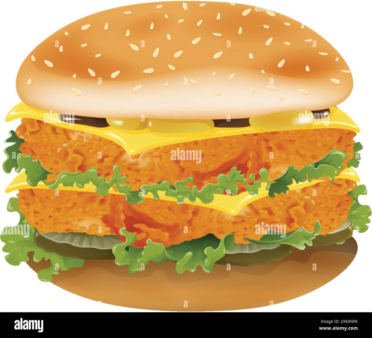 Vector illustration of a tasty chicken burger Stock Vector Image & Art ...