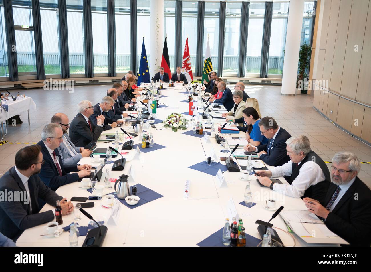 Boxberg, Germany. 30th Apr, 2024. The participants of a bilateral ...