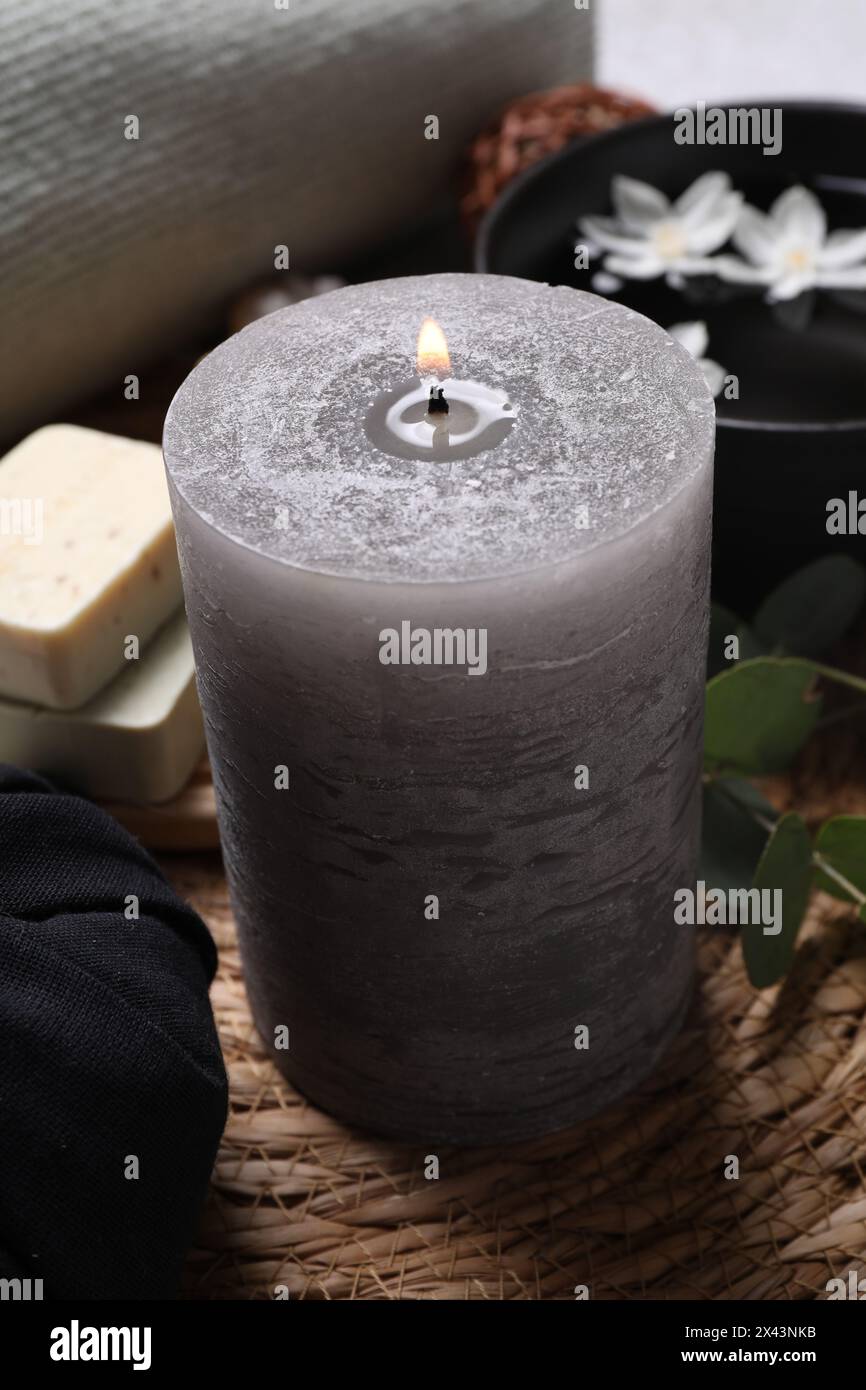 Beautiful composition spa products burning hi-res stock photography and ...