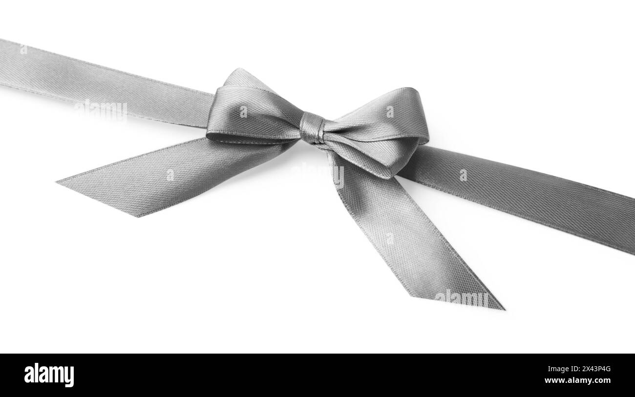 Grey ribbon on white Cut Out Stock Images & Pictures - Alamy