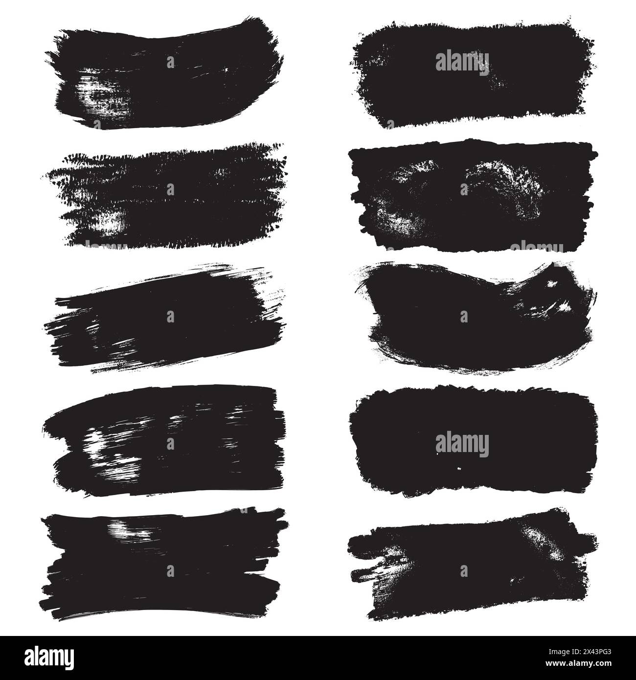 Paint brush strokes, brush stroke abstract shapes, Vector black paint ...