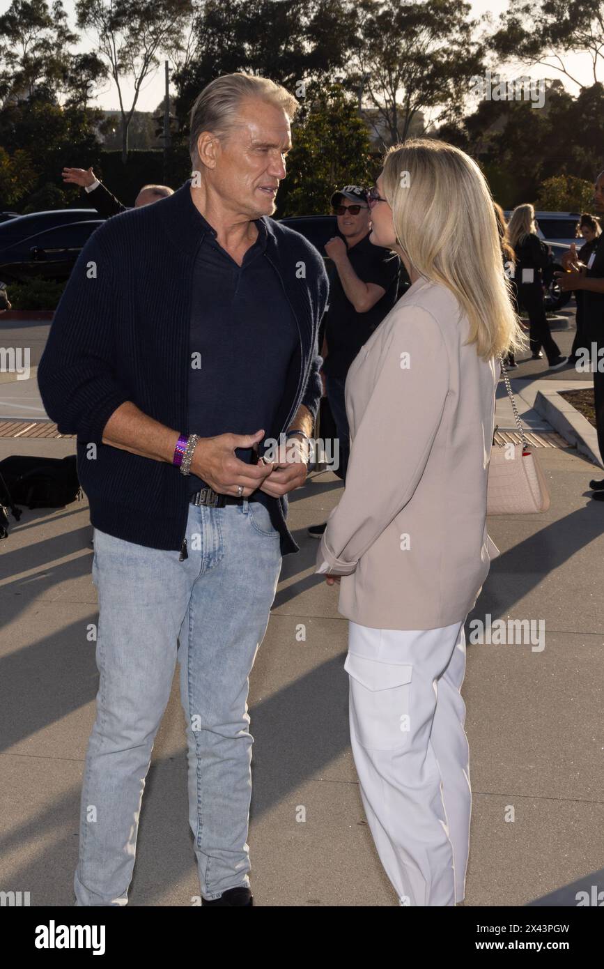 El Segundo, USA. 28th April, 2024. Actor Dolph Lundgren, Emma Krokdal ...