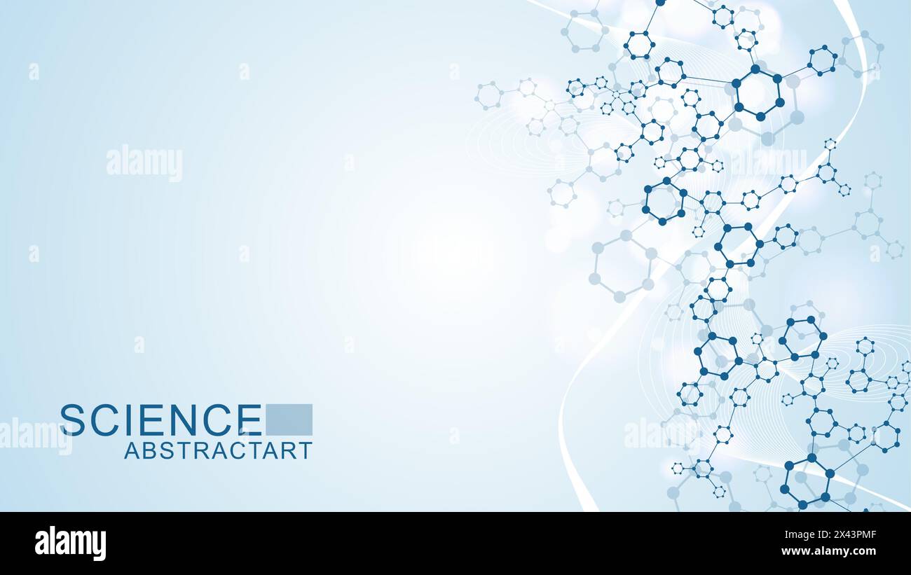 Modern health care abstract background with lines, dots and hexagons ...