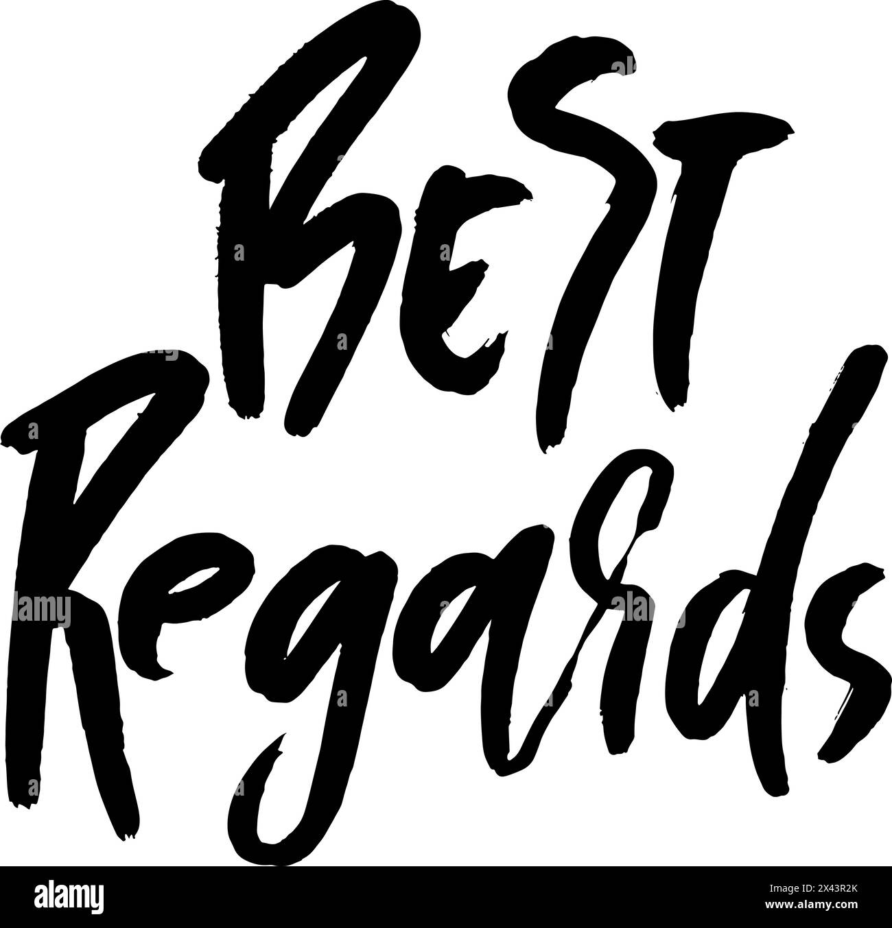 Best Regards. Hand Drawn Modern Dry Brush Lettering Stock Vector Image ...