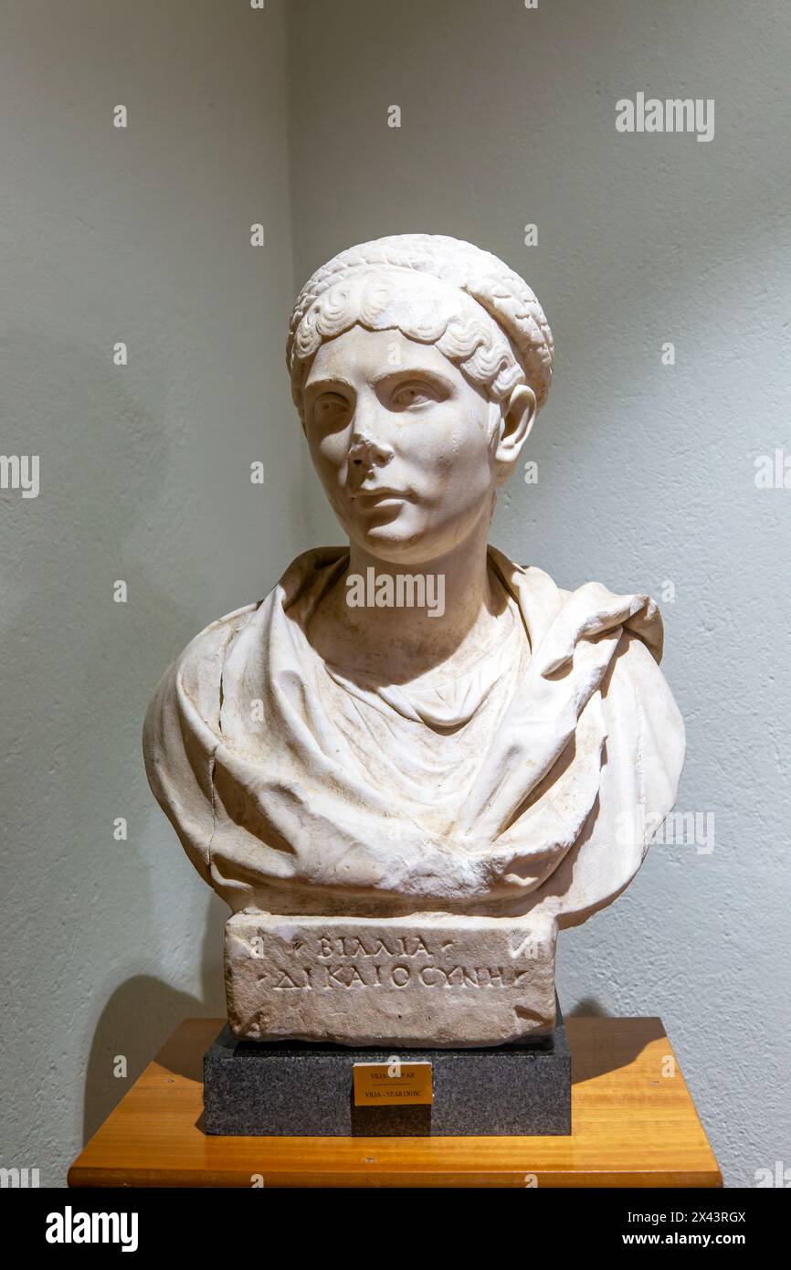 Hellenistic Greek figure of Vilia 130BC, archaeology museum, Apollonia ...