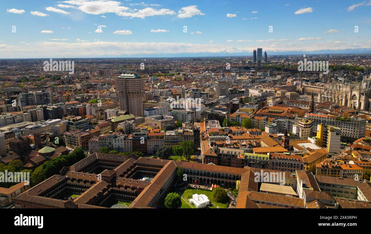 Aerial view University of Milan during Milano Design Week 2024 ...