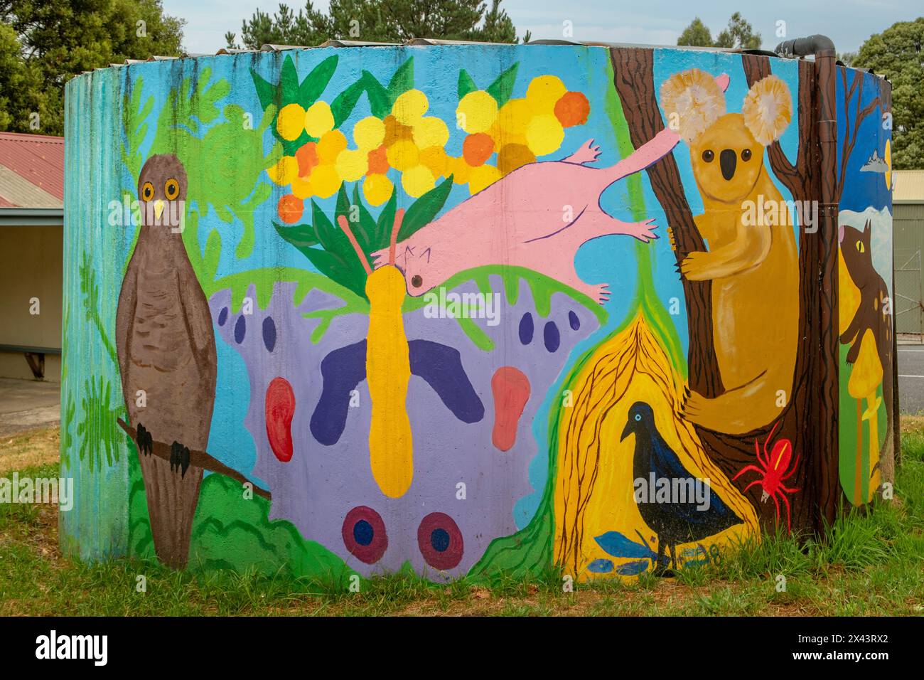 Native Wildlife Water Tank Art by Brian Worsley, Lavers Hill, Victoria ...