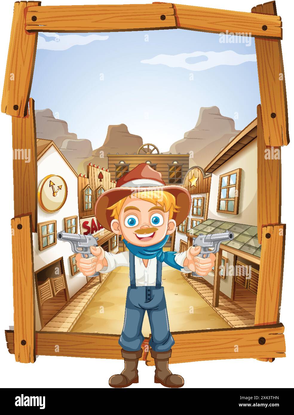 Cowboy frame Stock Vector Images - Alamy