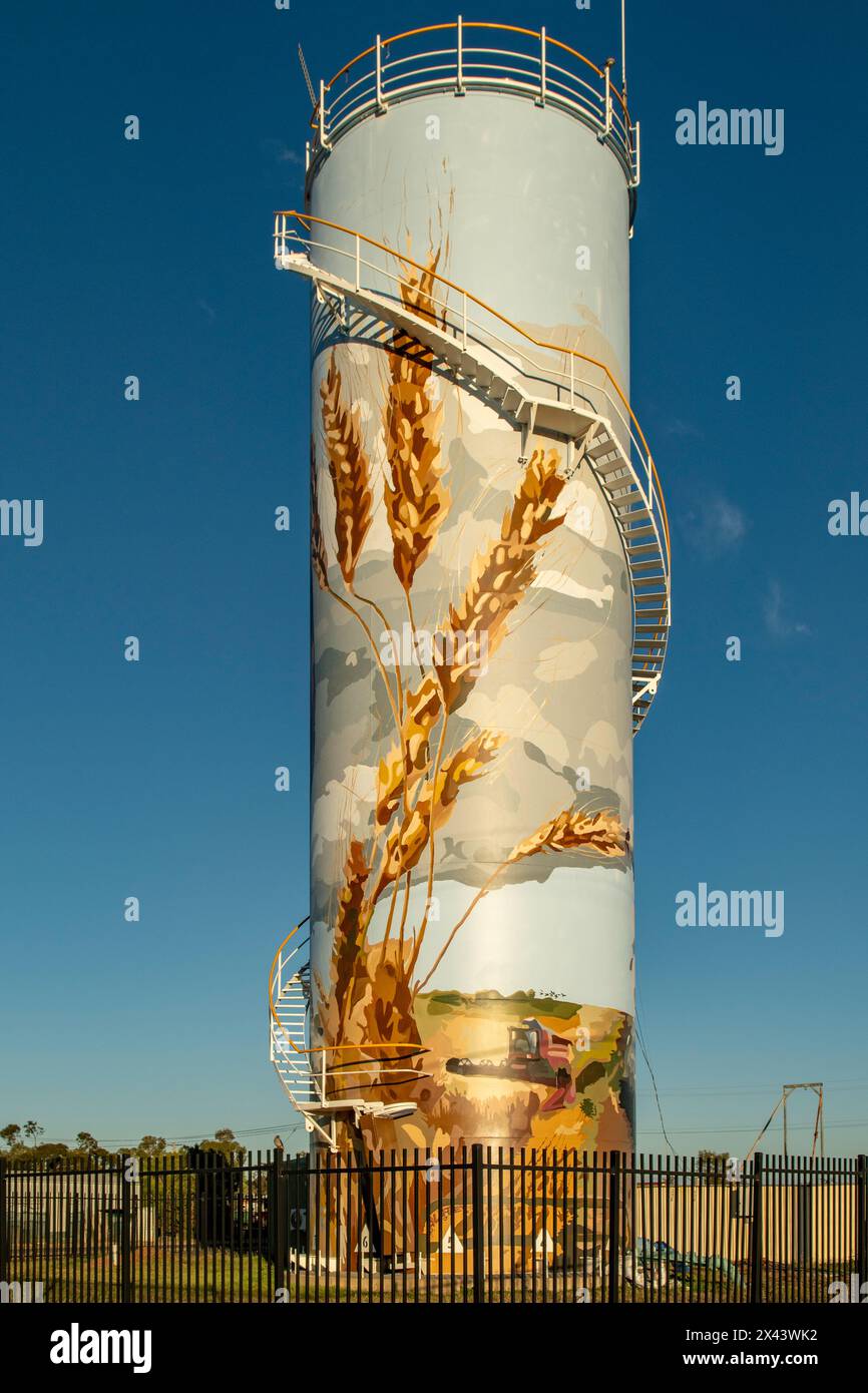 Water Tower Art by Bastian Allfrey, Nevertire, NSW, Australia Stock ...
