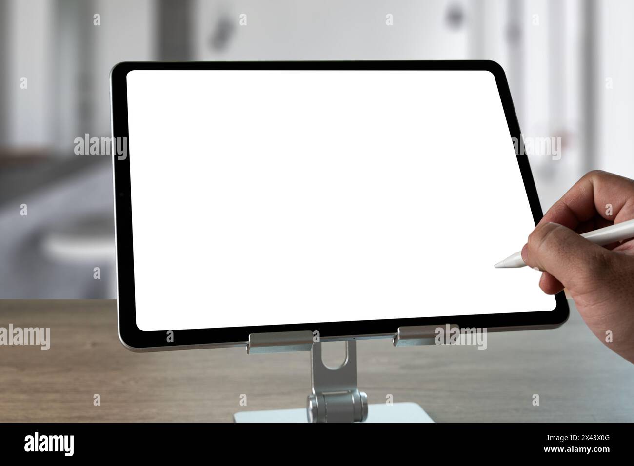 Hand Holding Tablet PC Display Technology Business Communication Device ...