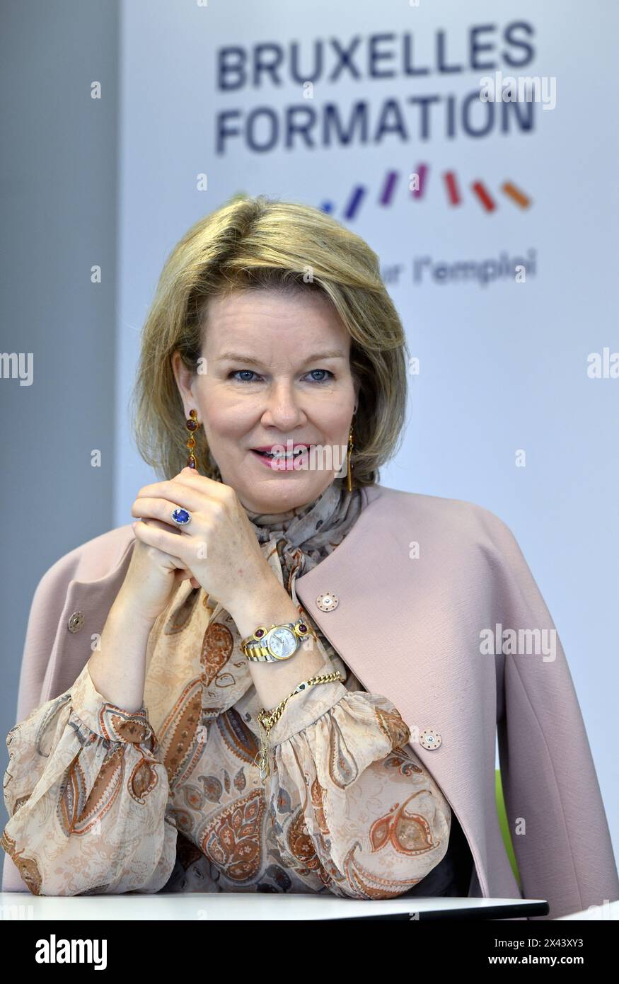 Brussels, Belgium. 30th Apr, 2024. Queen Mathilde of Belgium pictured ...