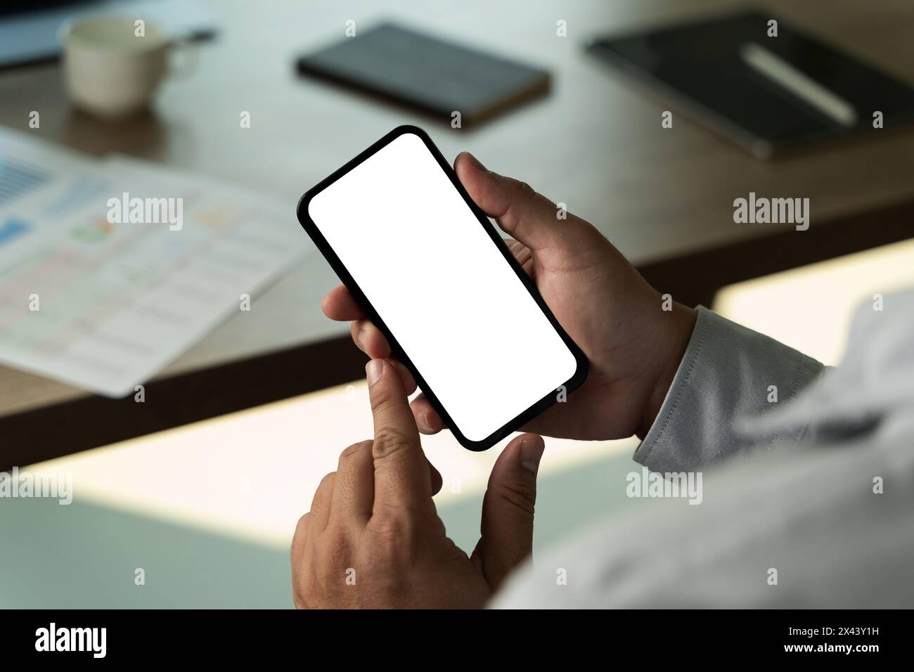 new phone Technology smartphone with blank screen and modern frame less ...