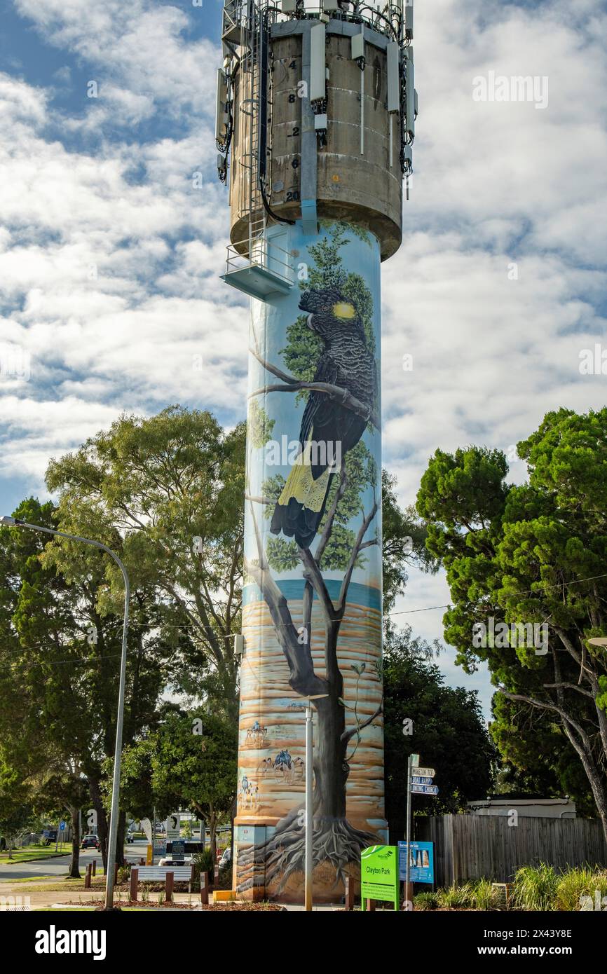 Water Tower Art by Brightsiders, Beachmere, Queensland, Australia Stock ...