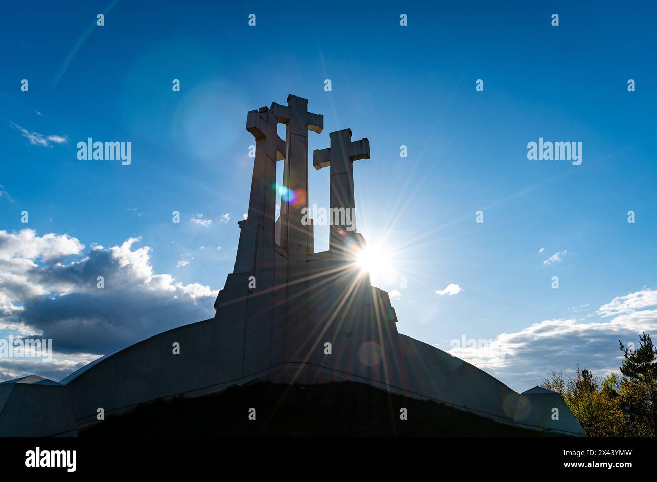 Three Crosses Monument, Vilnius, Lithuania Stock Photo - Alamy