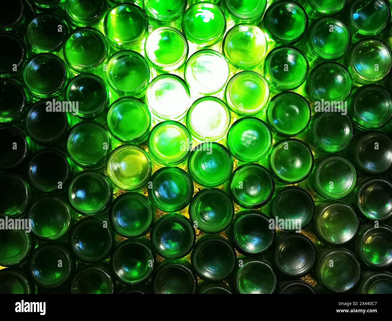 abstract green glass texture made from bottles Stock Photo - Alamy