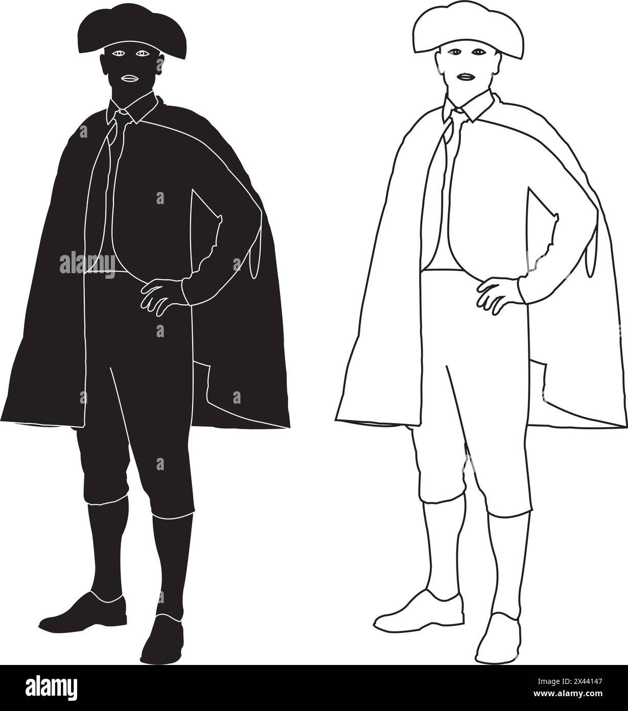 Matador with cape drawing hi-res stock photography and images - Alamy