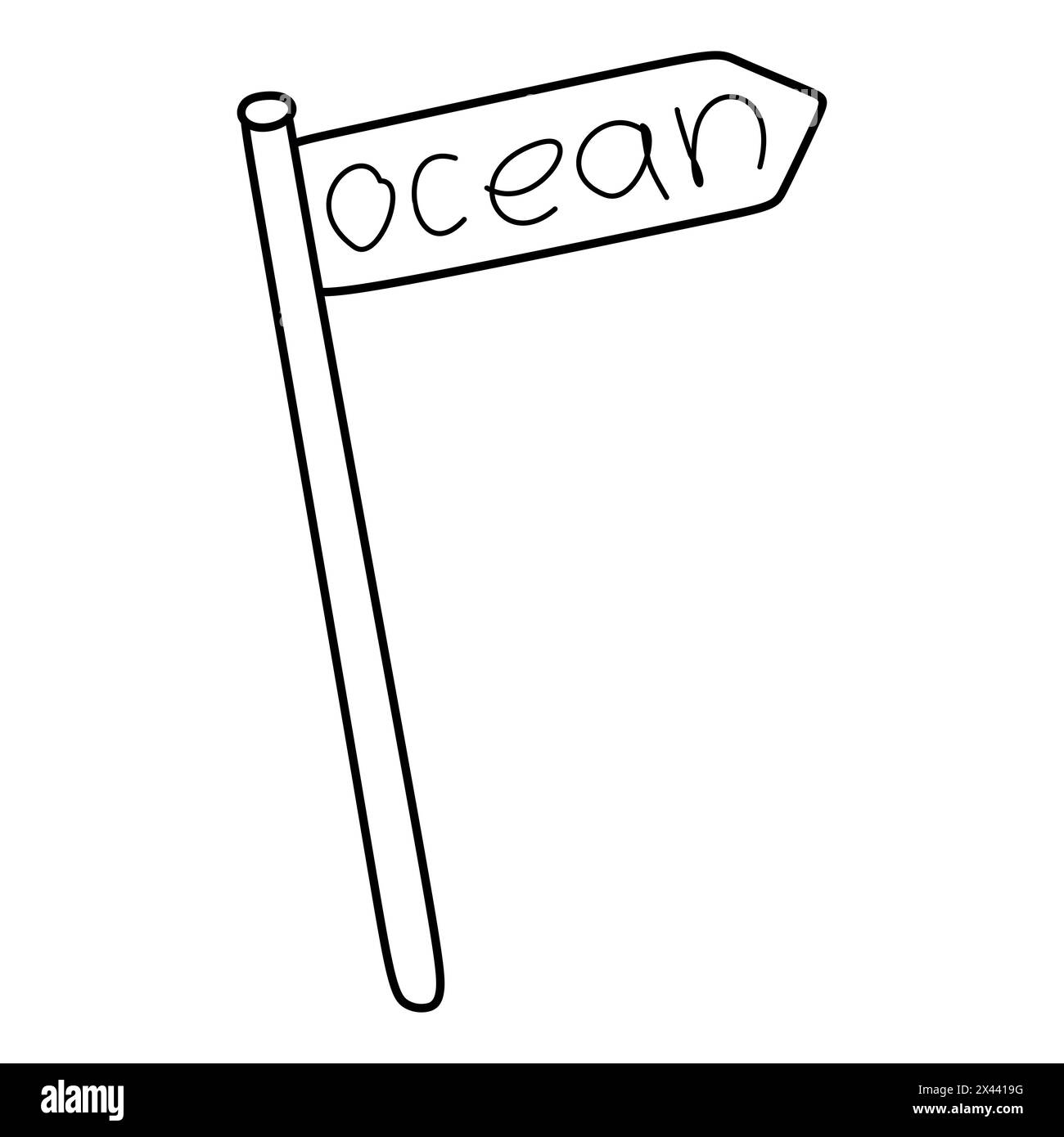 Ocean lettering Vector design. Hand drawn Doodle Sign with Handwritten ...