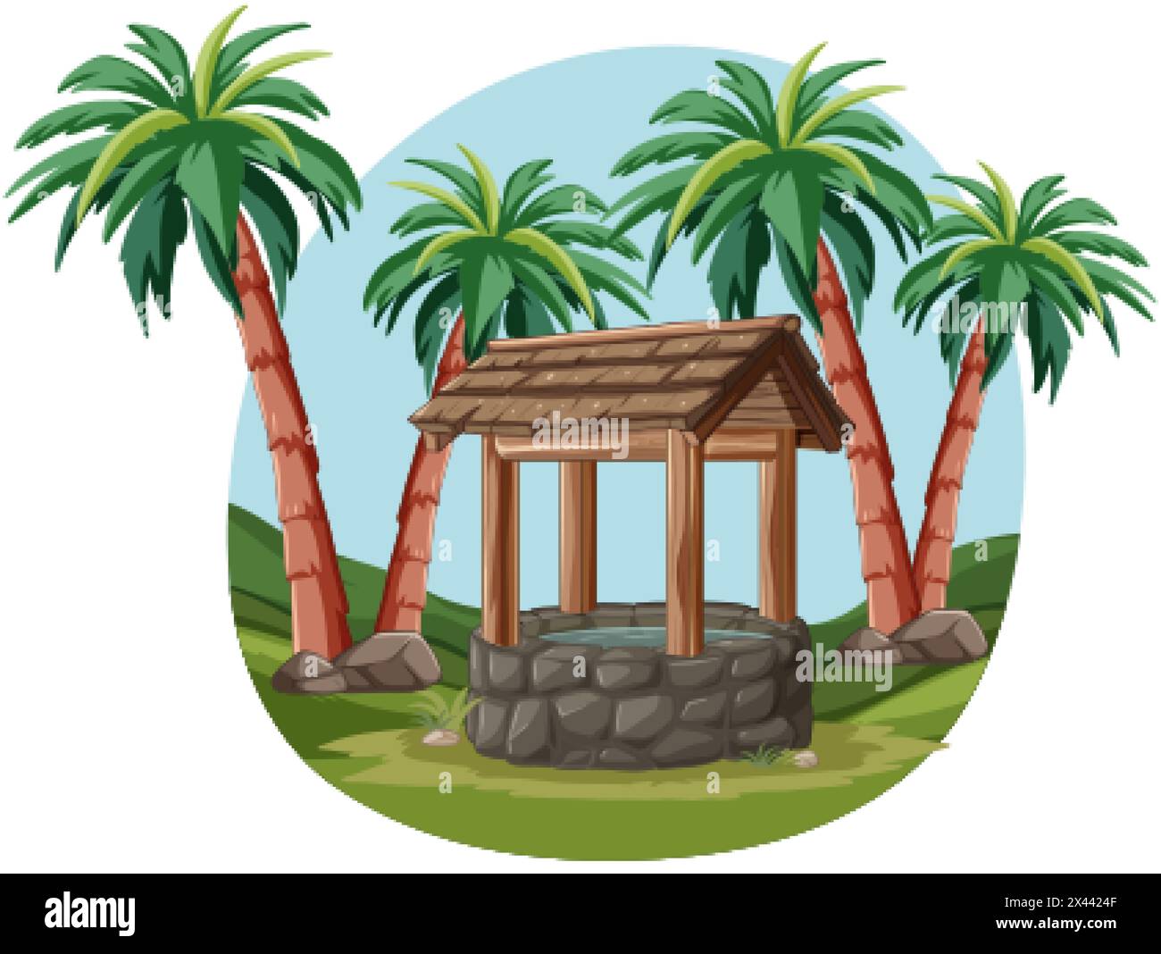 Well under trees Stock Vector Images - Alamy