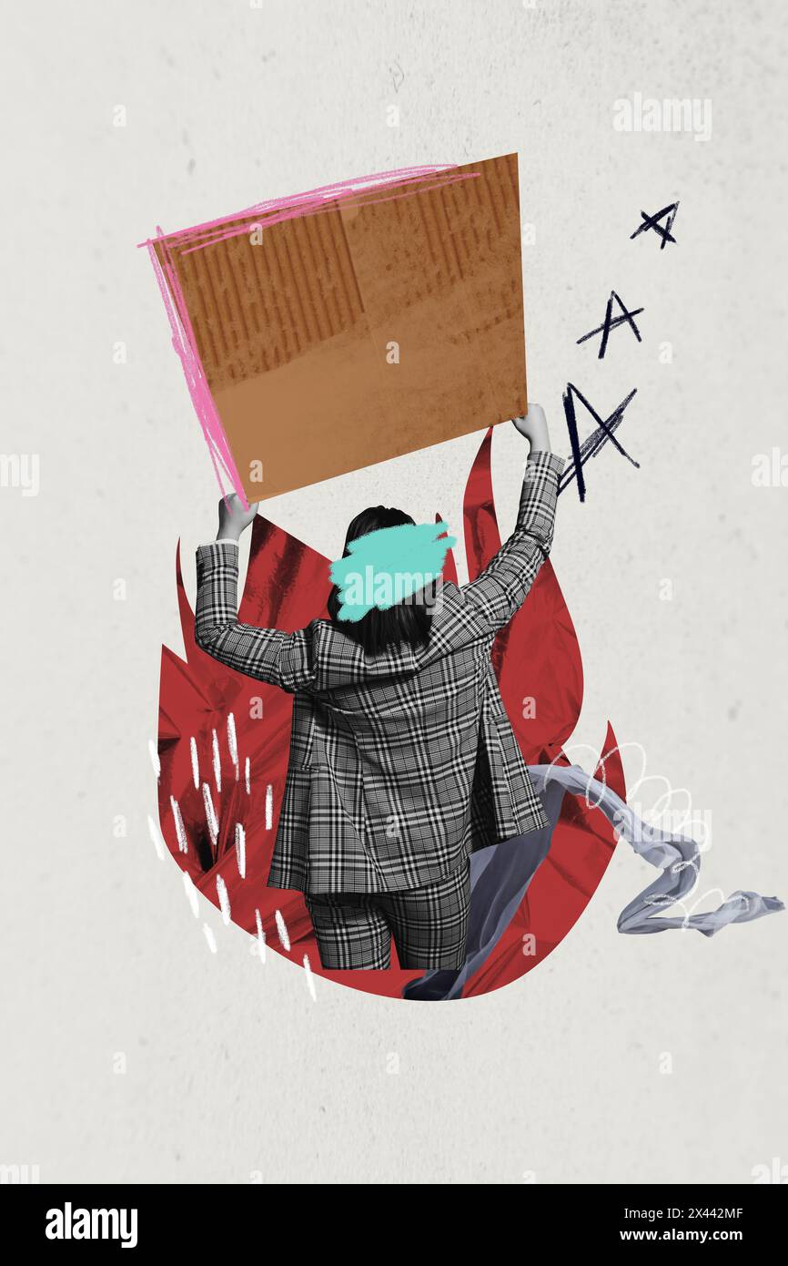 Composite trend photo collage of black white anarchy fight incognito ...