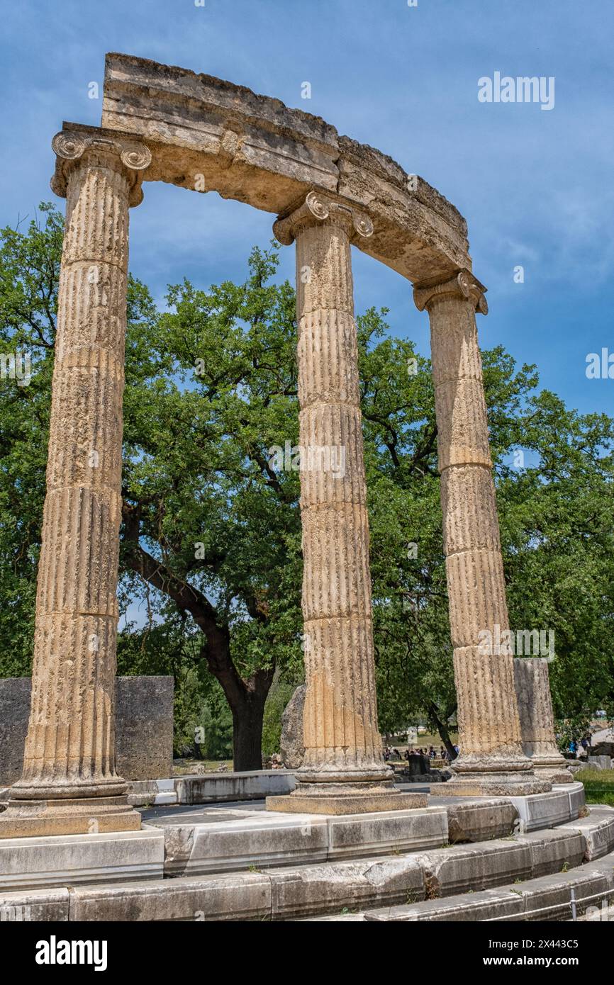 The Philippeion in the Altis of Olympia was an Ionic circular memorial ...