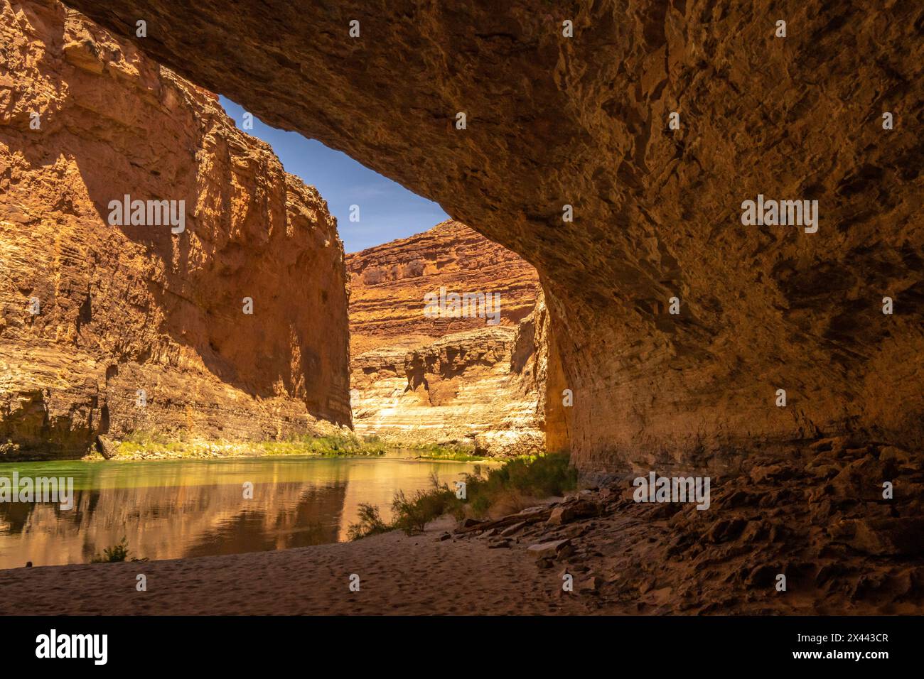 USA, Arizona, Grand Canyon National Park. Redwall Cavern in Marble ...