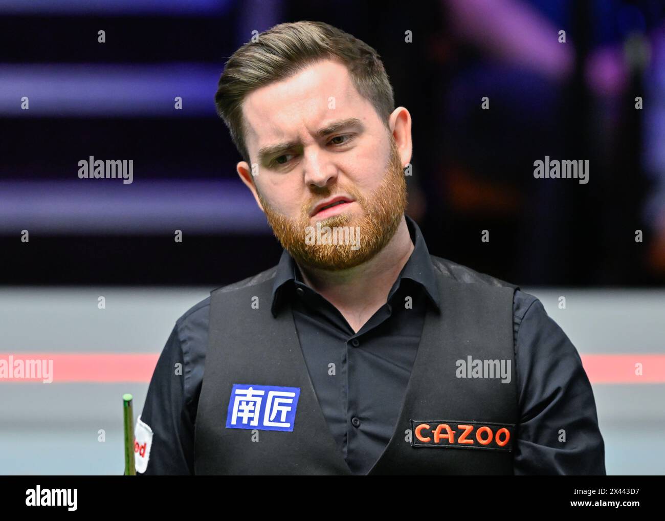 Jak Jones reacts, during the Cazoo World Championships 2024 at Crucible ...