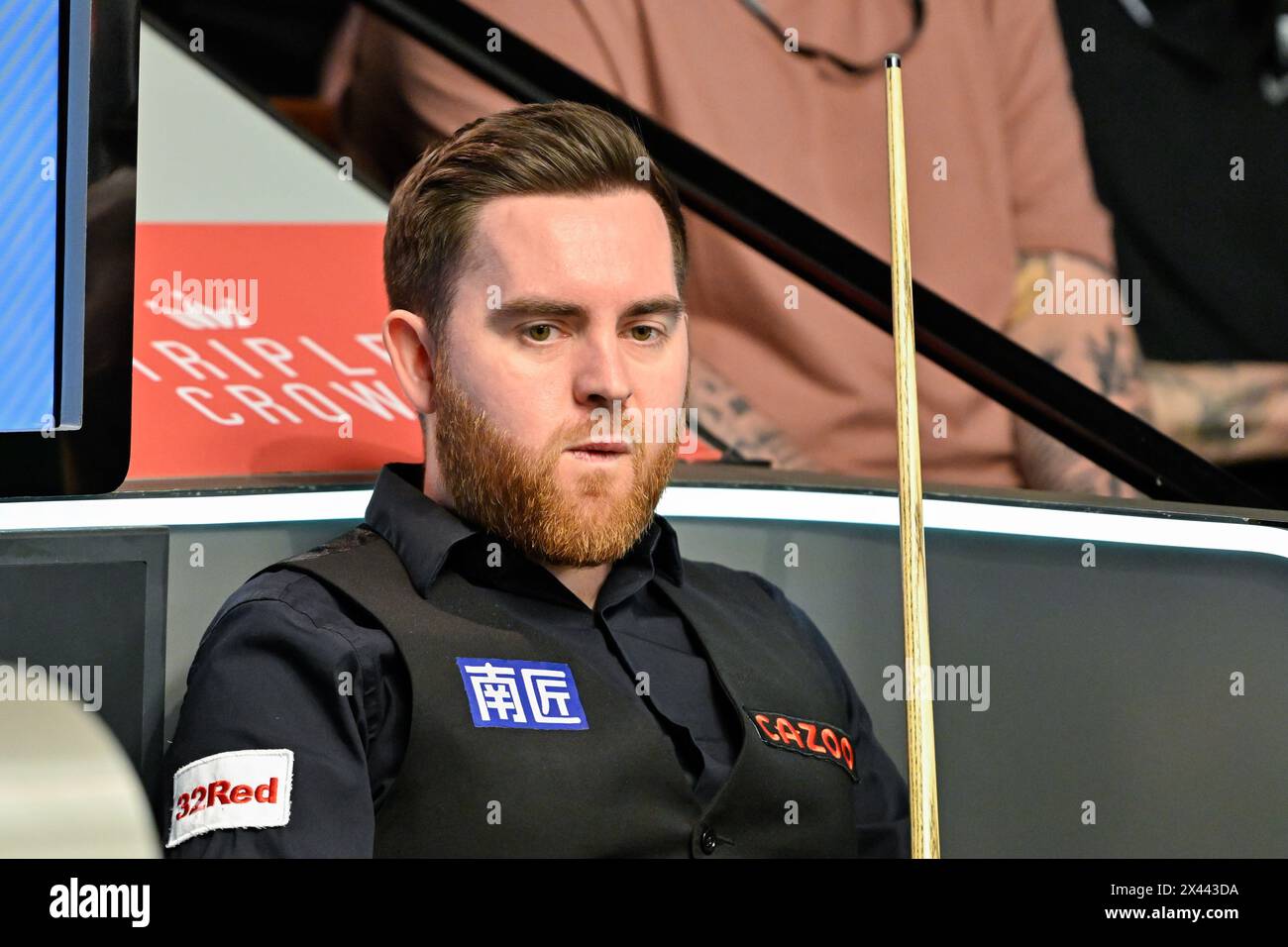 Jak Jones reacts, during the Cazoo World Championships 2024 at Crucible ...