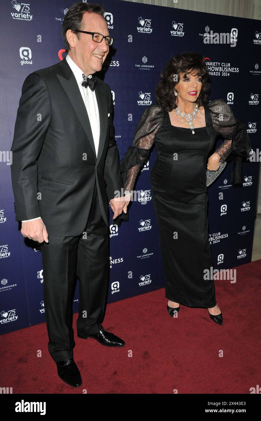 Percy Gibson and Dame Joan Collins at the Variety Club Showbusiness ...