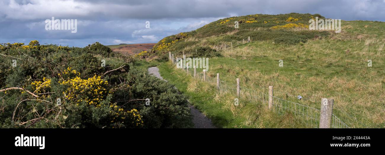 Portpatrick footpath walk and cliffs of sea at Dumfries and Galloway ...