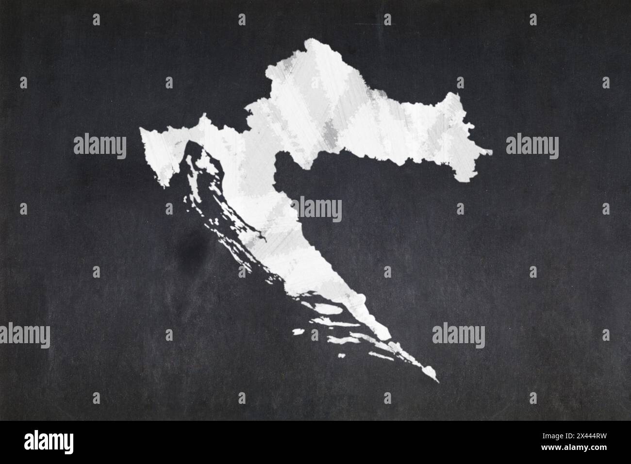 Blackboard with a the map of Croatia drawn in the middle Stock Photo ...