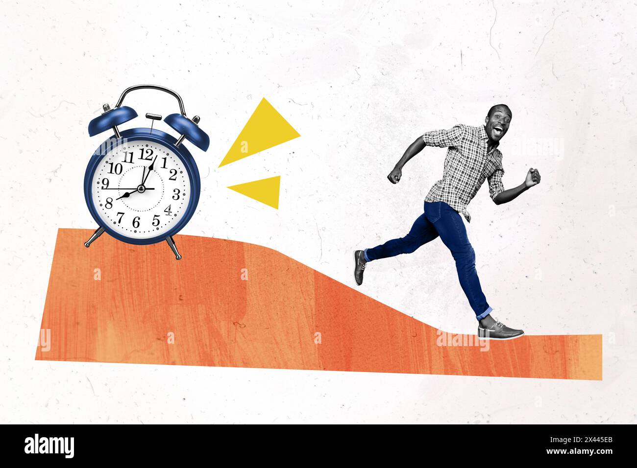 Trend artwork composite sketch image 3D photo collage of huge clock ...