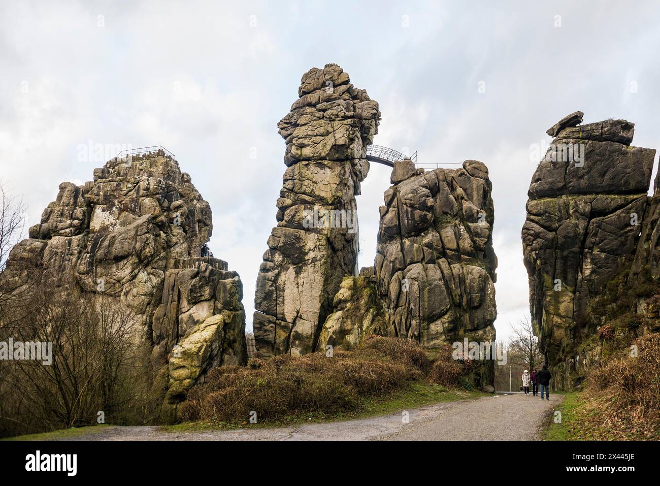 Externsteine, sandstone formation, Teutoburg Forest, Horn-Bad Meinberg ...