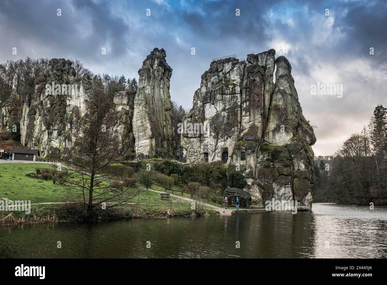Externsteine, sandstone formation, Teutoburg Forest, Horn-Bad Meinberg ...