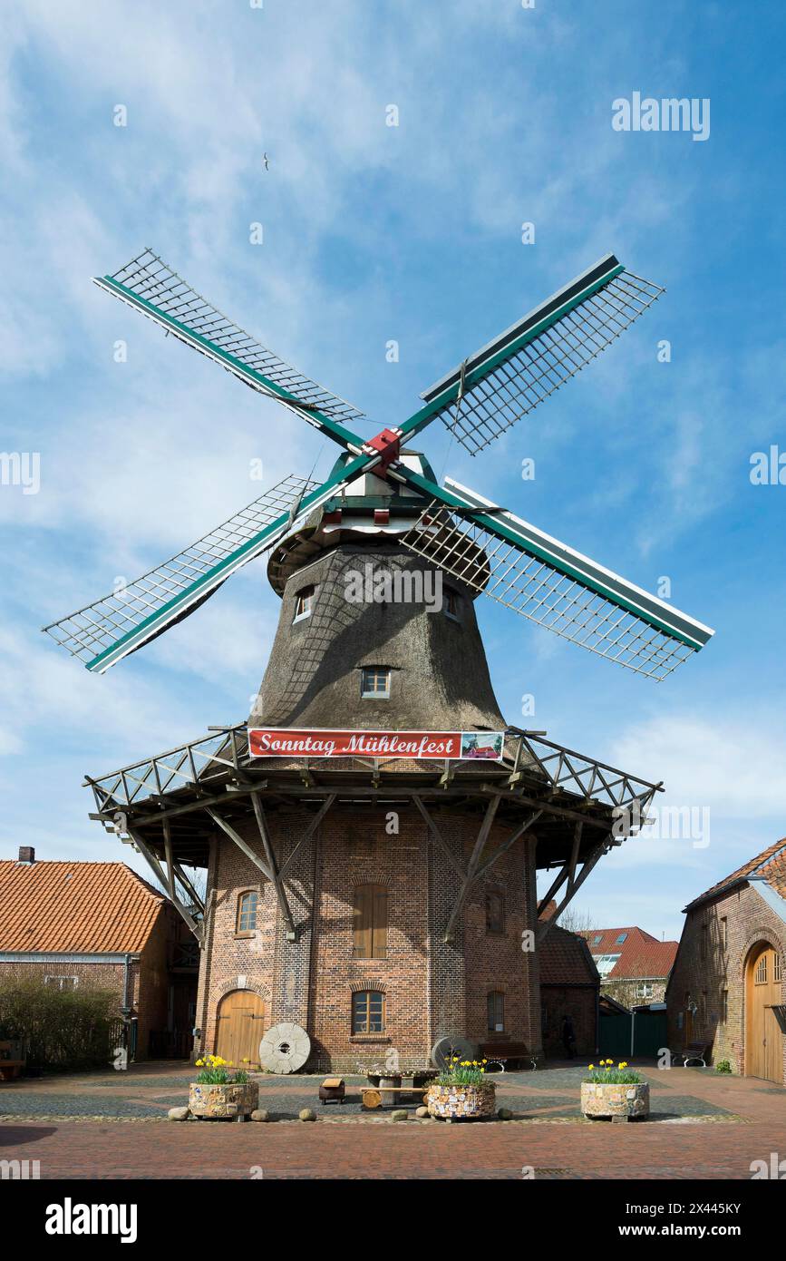 Historic windmill, slaughter mill, two-storey gallery windmill with ...