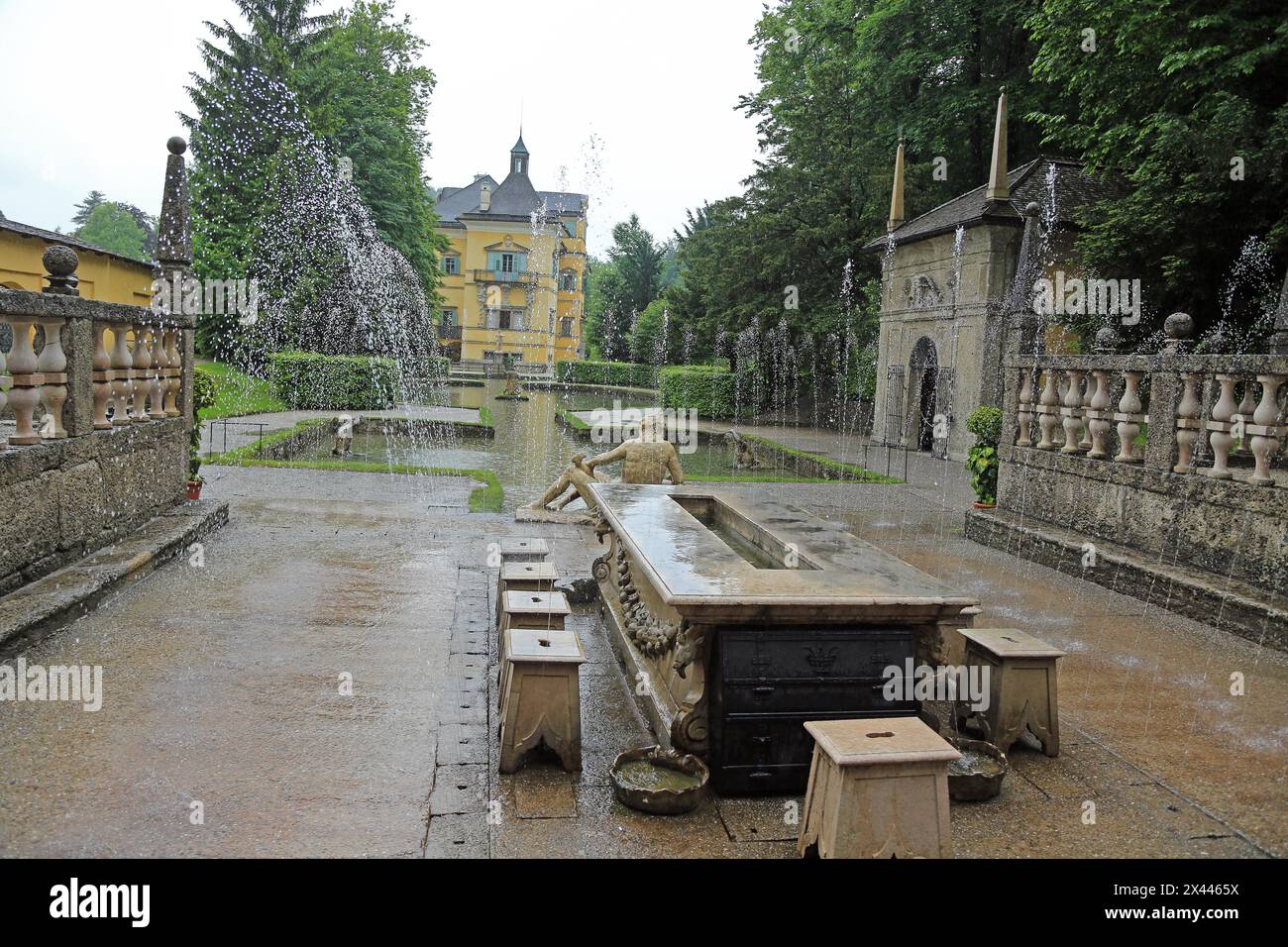 Hellbrunn Palace, Salzburg, Austria, trick fountains Stock Photo - Alamy