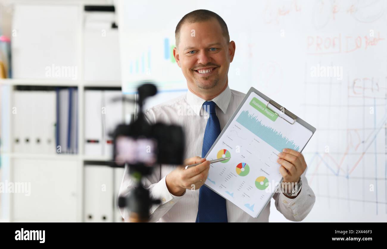 Man making video for vlog Stock Photo - Alamy