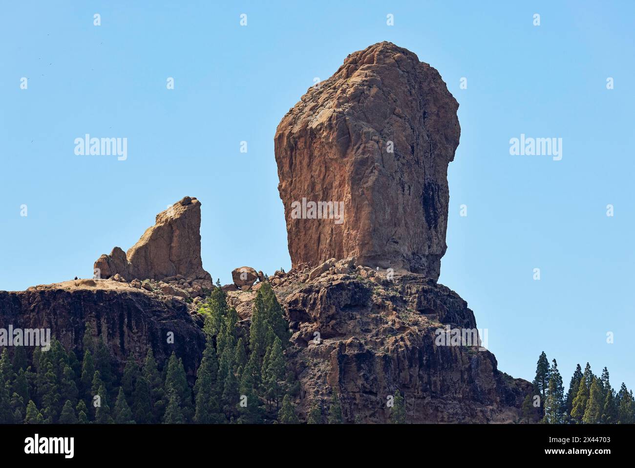 Mighty basalt rock Roque Nublo, also known as Cloud Rock, landmark and ...