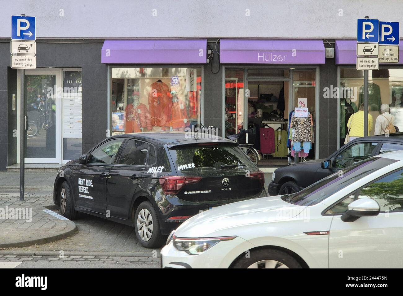 Cologne, Germany. 30th Apr, 2024. General view of a parking area with a ...
