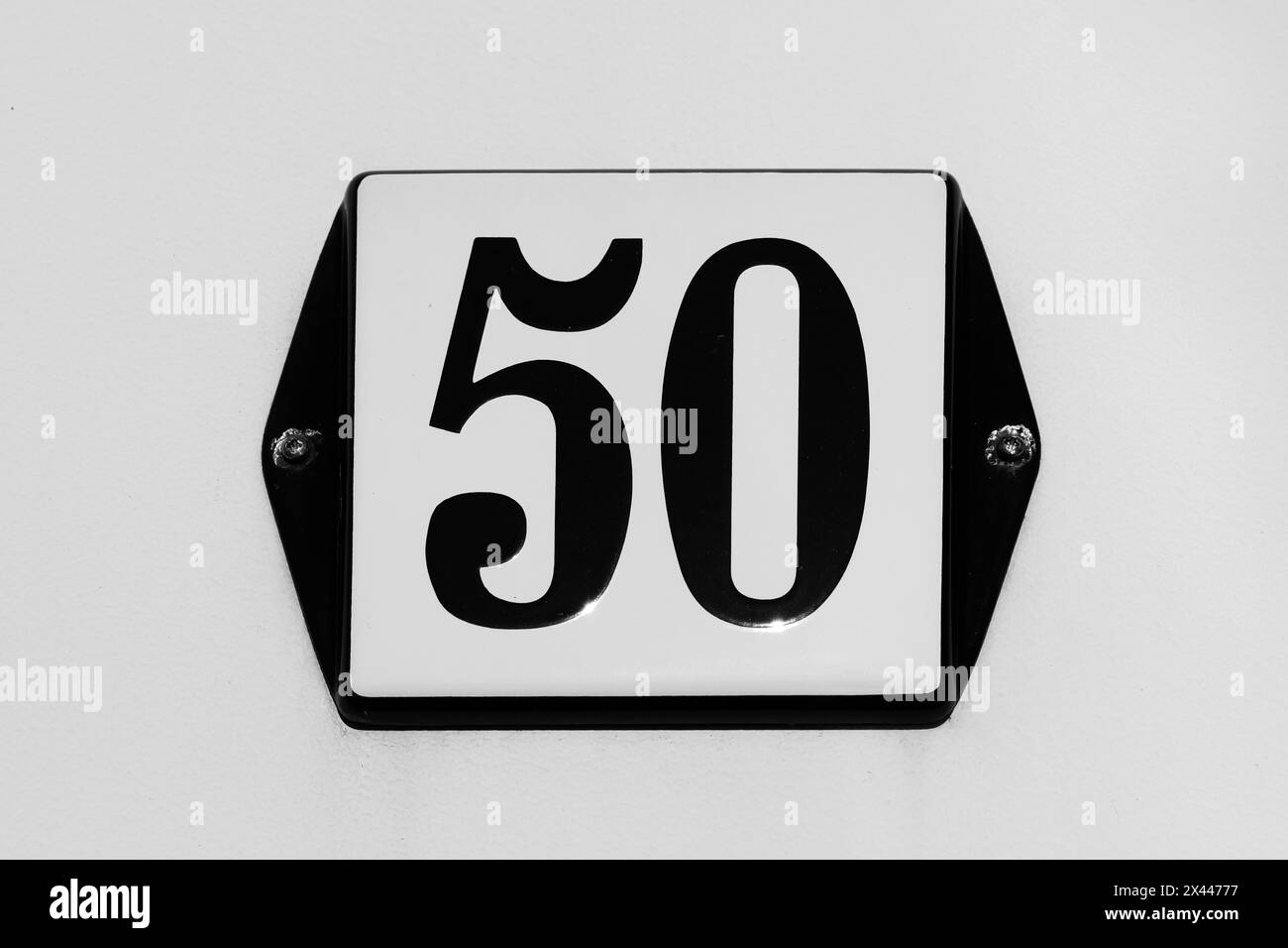House number plate, number 50, digit, anniversary, birthday, North ...
