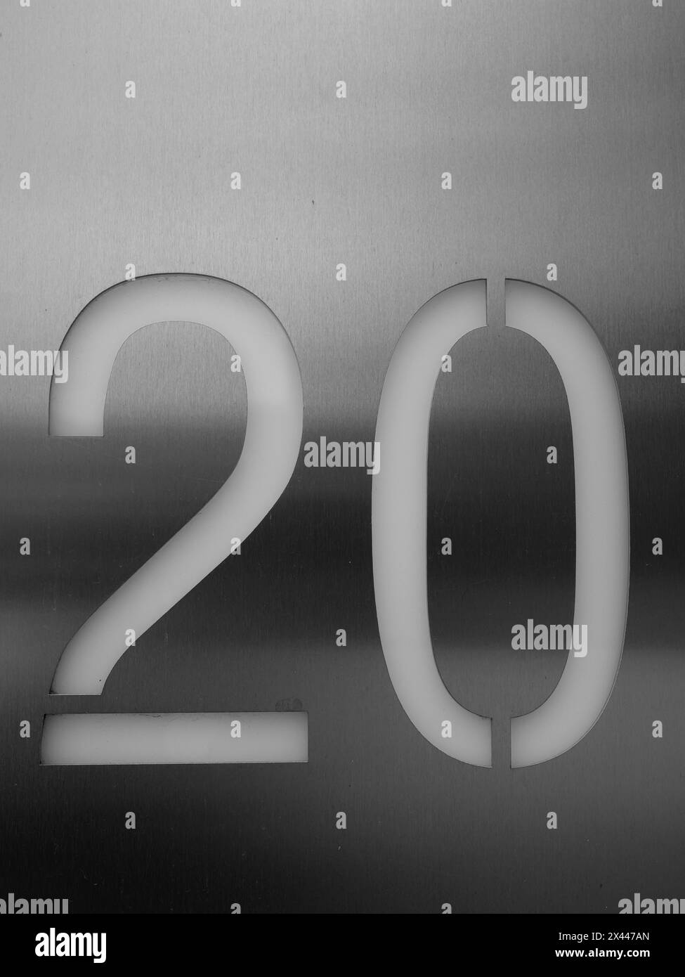Number 20 Black And White