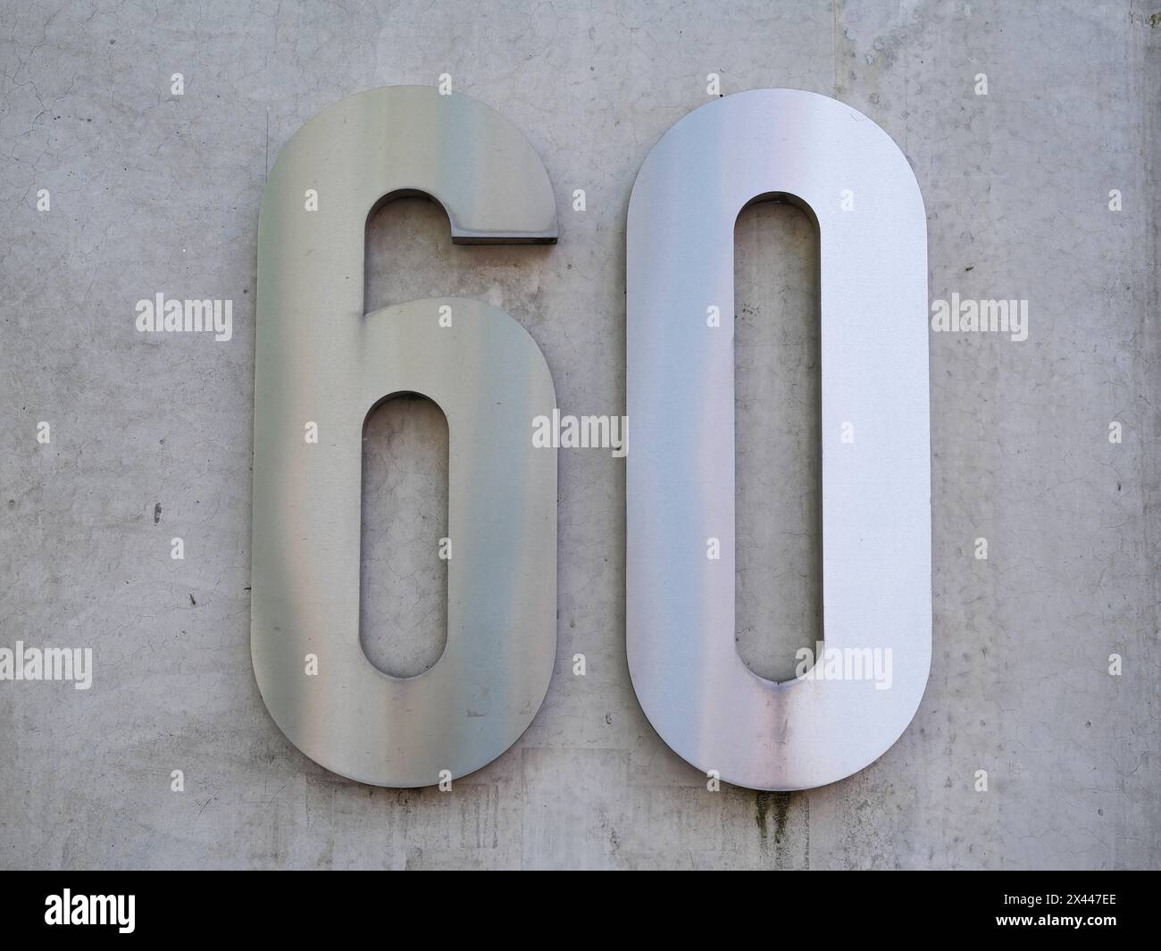 House number plate, number 60, number, anniversary, birthday, North ...