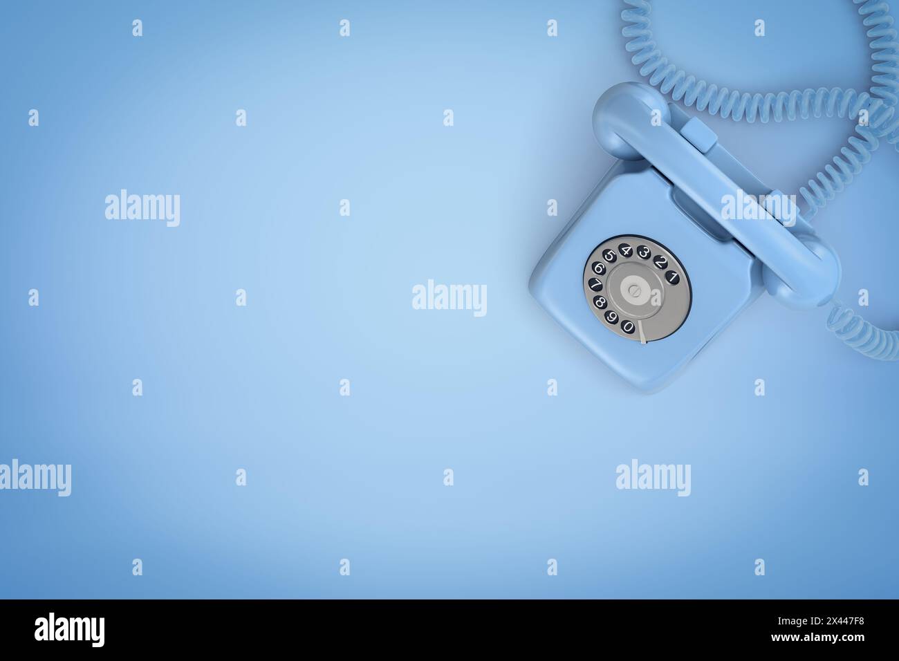 3d rendering of light blue landline phone Stock Photo - Alamy