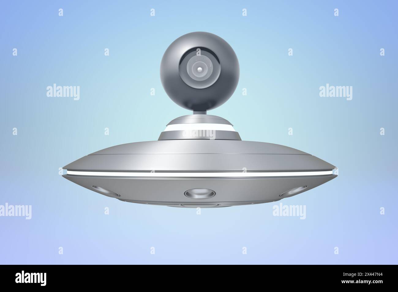 Futuristic webcam on UFO-style base Stock Photo - Alamy