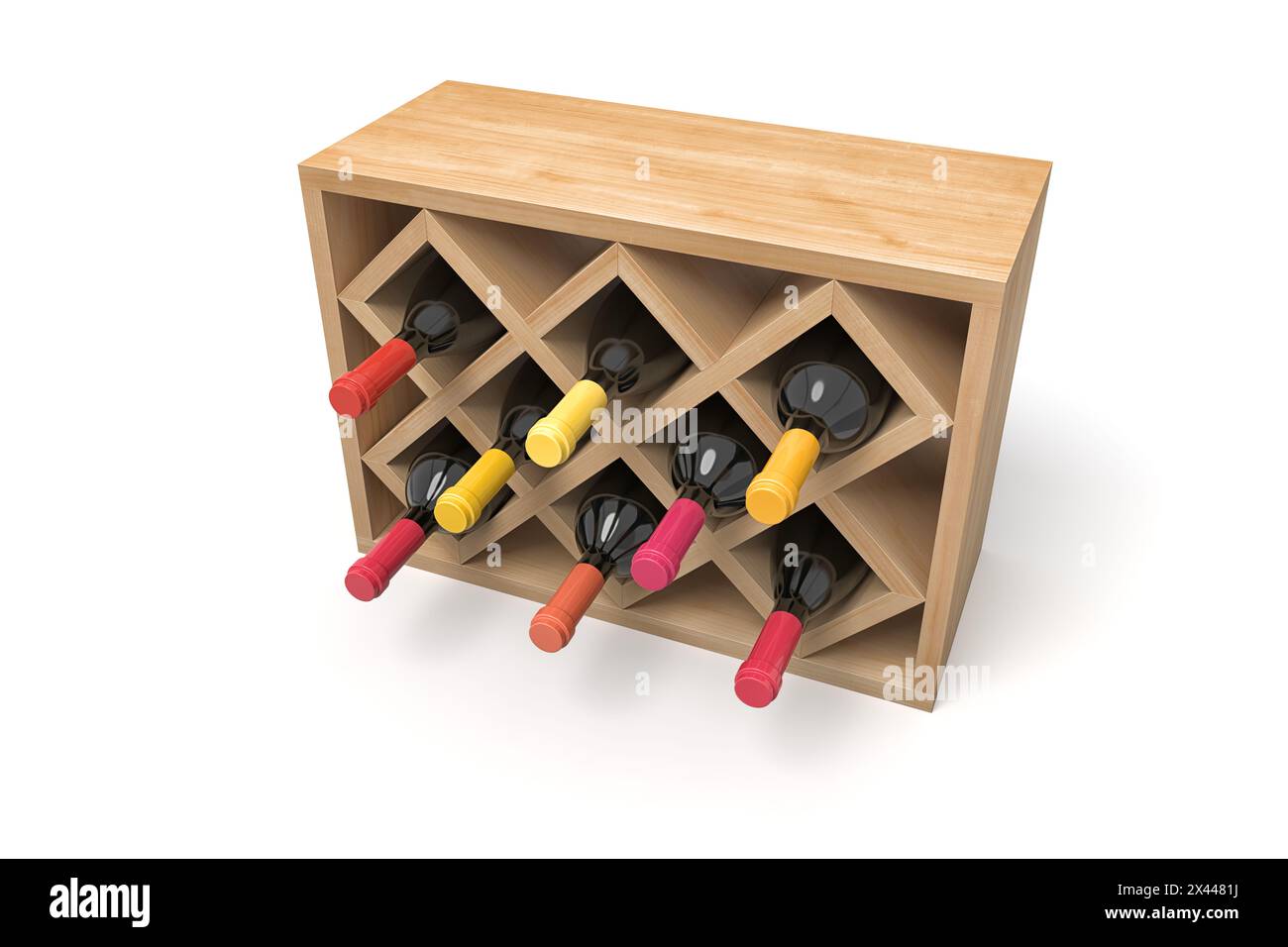 Wine bottles wood rack Cut Out Stock Images & Pictures - Alamy