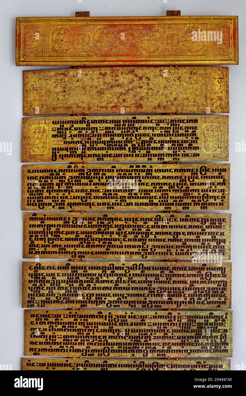 Pali-Book, collection of Buddhist scriptures, similar to Sanskrit, from ...