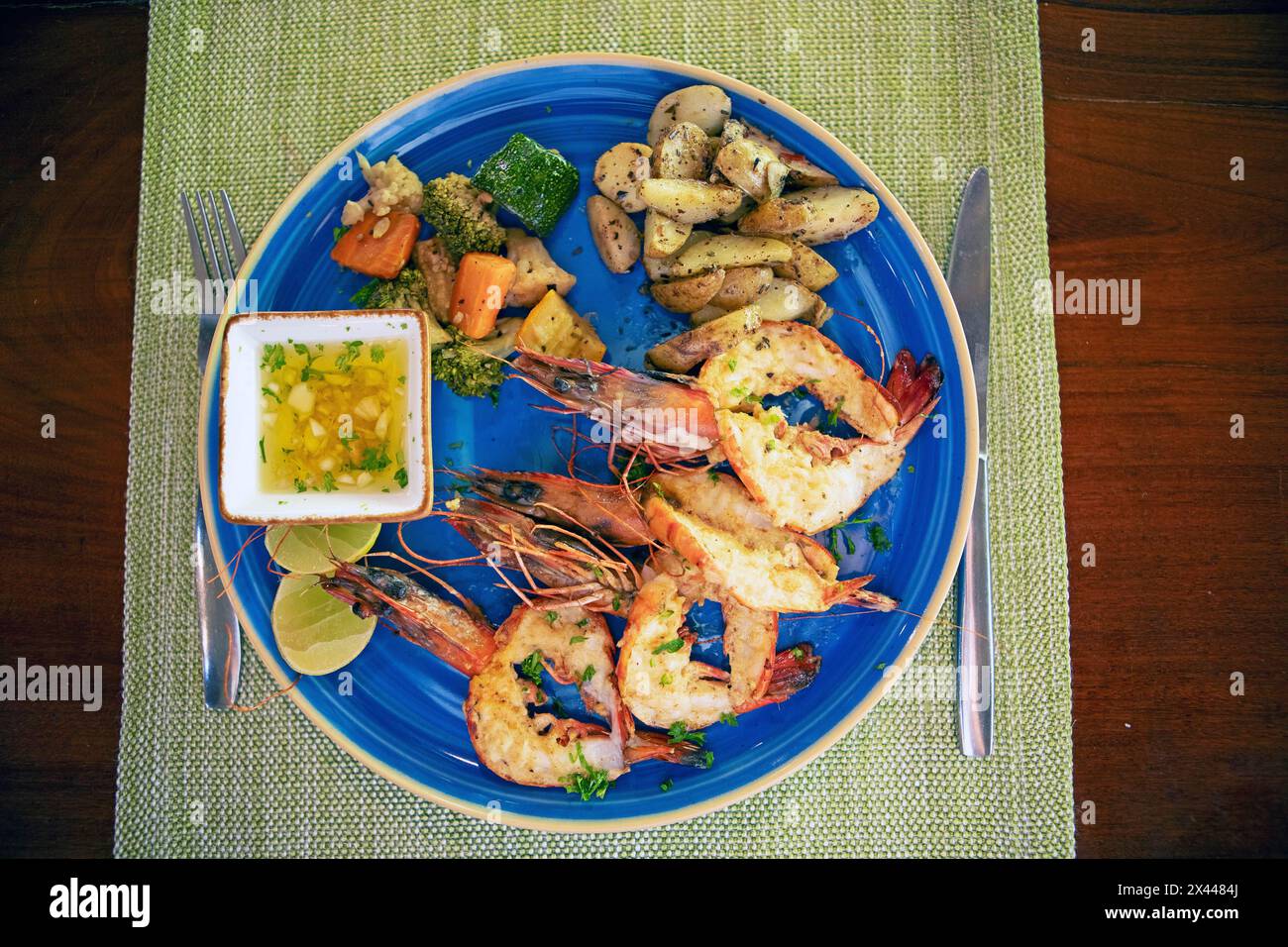 Grilled scampi or Norway lobster, typical Kerala dish, Kerala, India ...