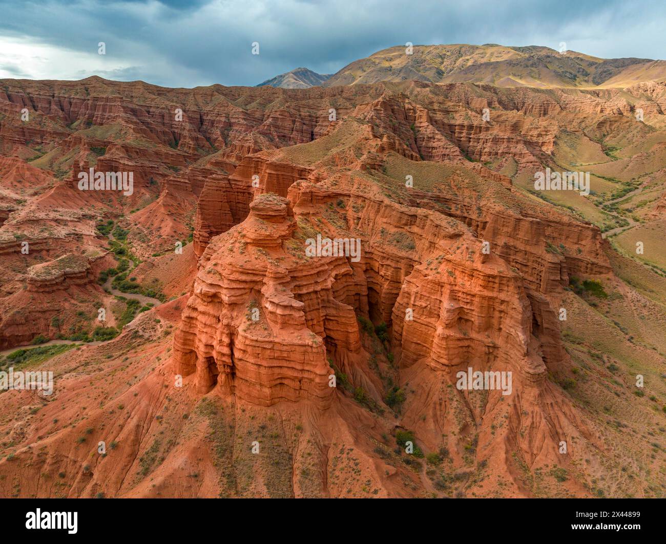 Gorge with eroded red sandstone rocks, Konorchek Canyon, Boom Gorge ...