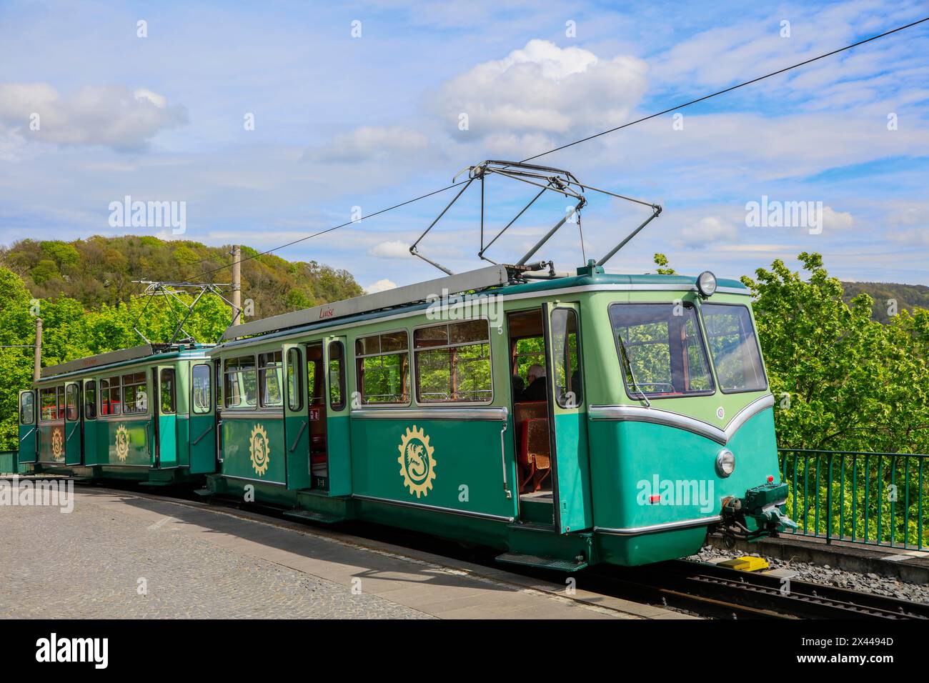 Drachenfelsbahn, Germany's oldest cog railway up the Drachenfels, a ...