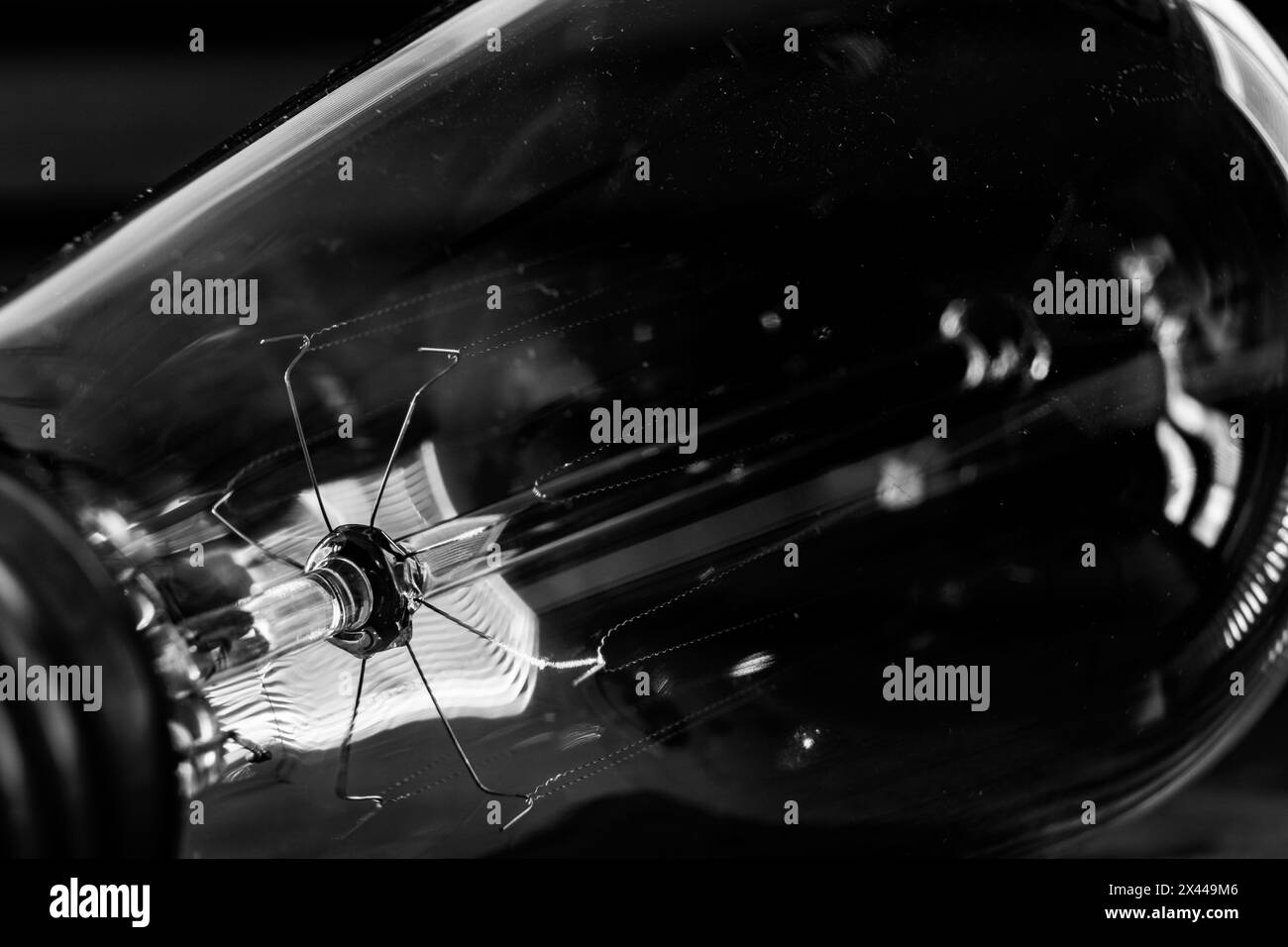 Close view of filaments inside old fashioned light bulb Stock Photo - Alamy