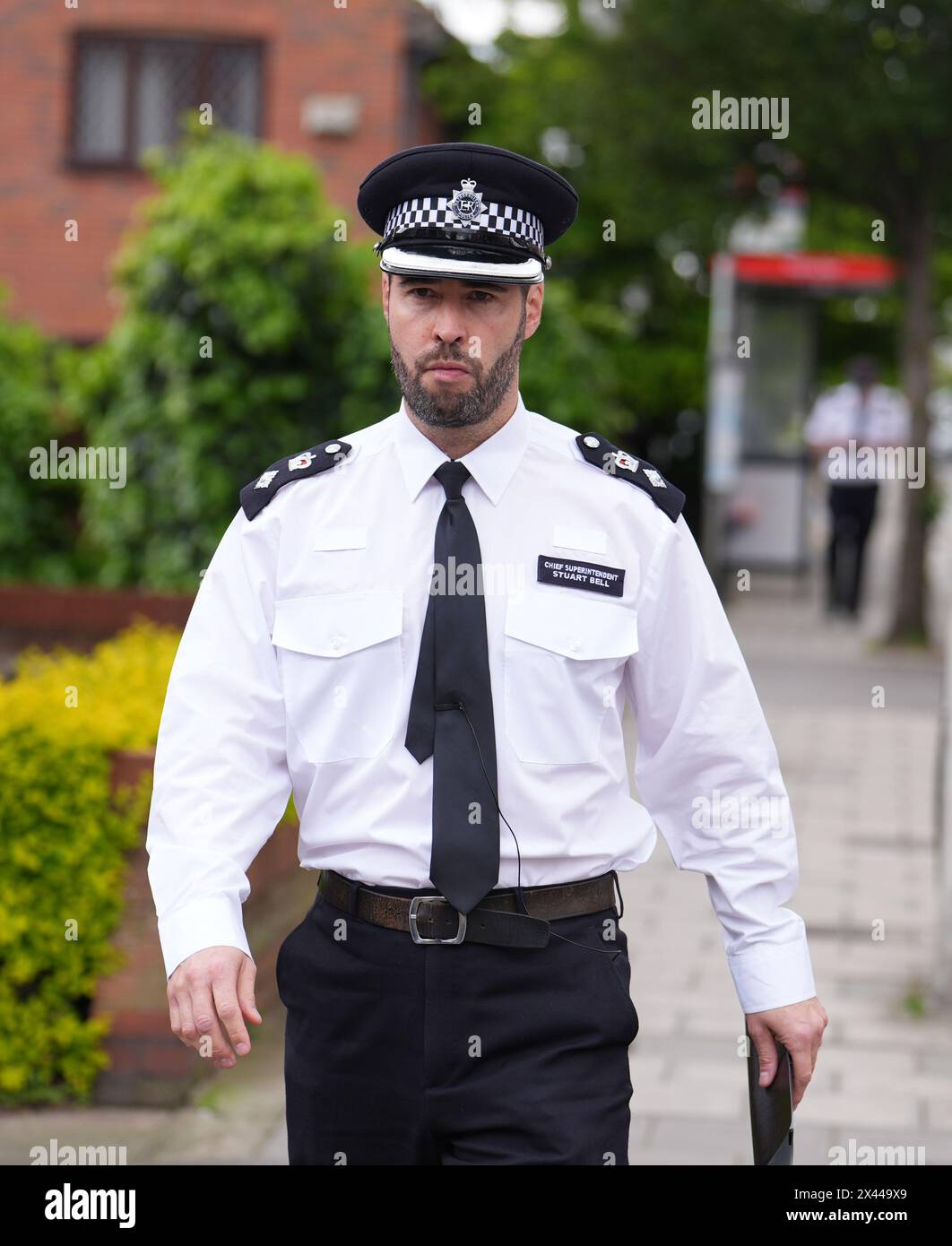 Chief Superintendent Stuart Bell arrives to reads a statement to the ...